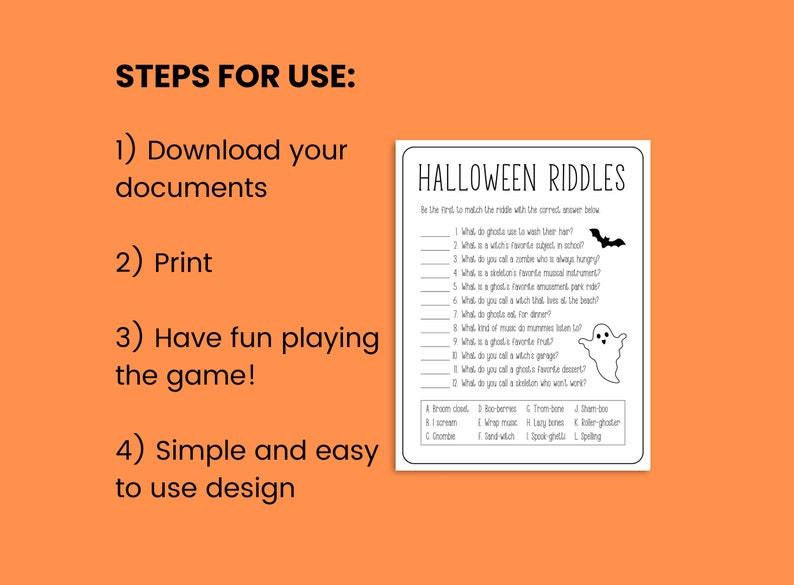 Halloween Riddles With Answers, Riddle Me This, Game for Kids, Game ...