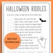 Halloween Riddles With Answers, Riddle Me This, Game for Kids, Game ...