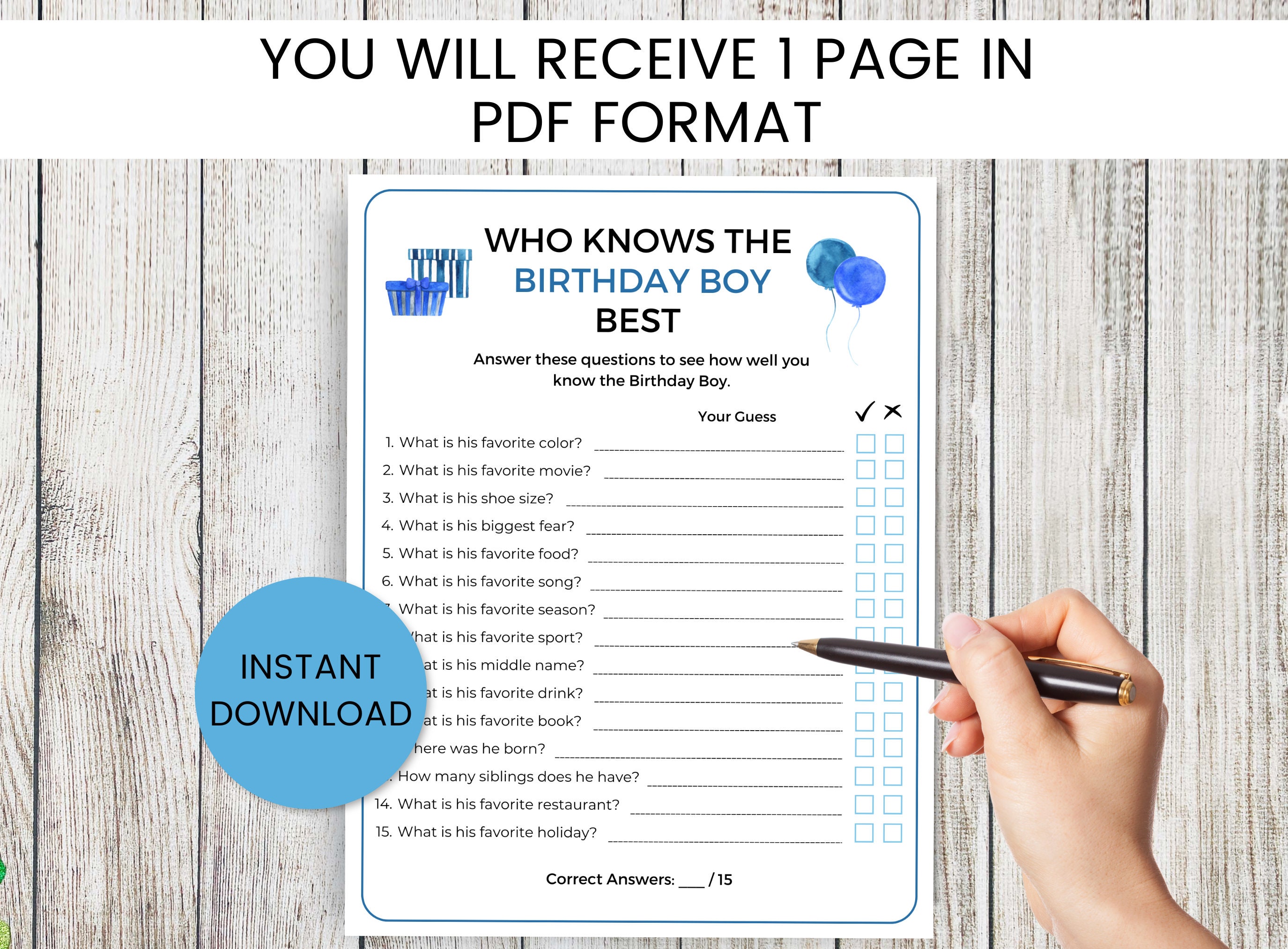 Who Knows the Birthday Boy Best Game Printable, Birthday Party Games ...