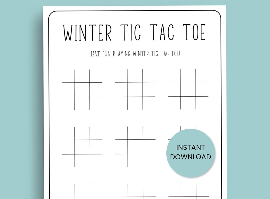 Winter Tic Tac Toe Game, Games for Kids, Printable Kids, Printable ...