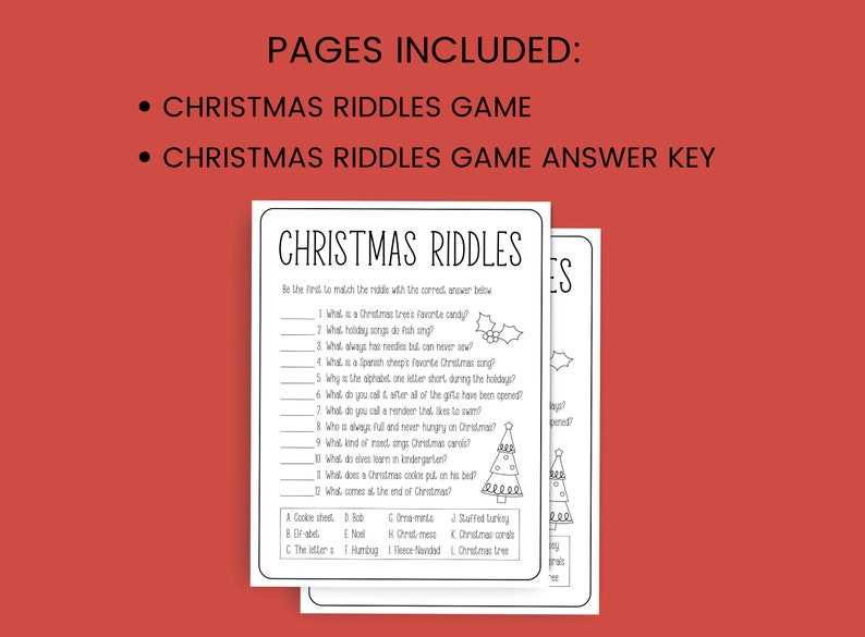 Christmas Riddles With Answers, Riddle Me This, Games for Kids, Games ...