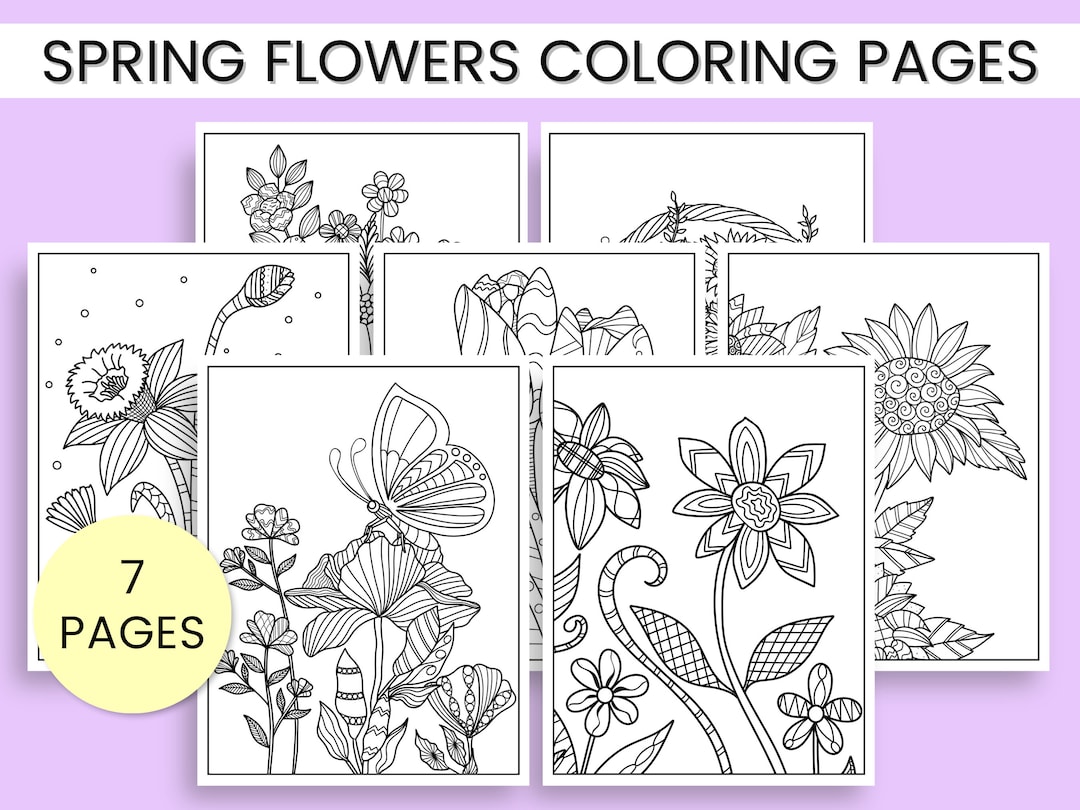 Spring Flowers Coloring Pages, Floral Coloring Pages, Activity Pages ...