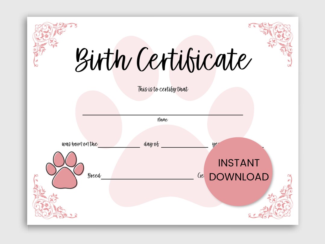 Certificado de nacimiento de cachorro, certificado de nacimiento de ...