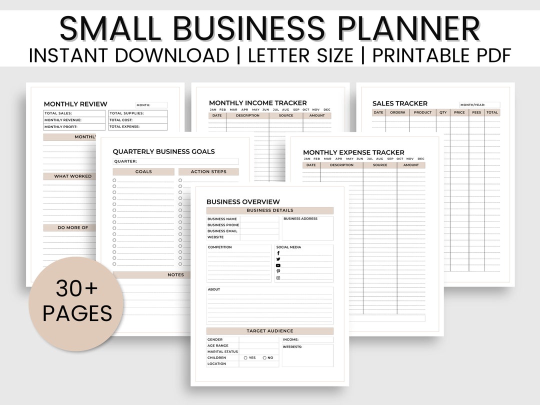 Small Business Planner Printable, Small Business Plan, Entrepreneur ...