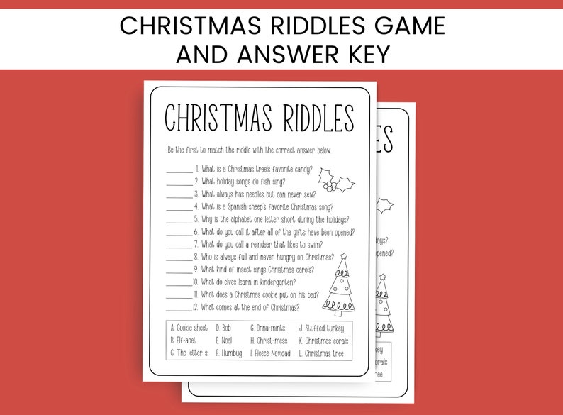 Christmas Riddles With Answers, Riddle Me This, Games for Kids, Games ...