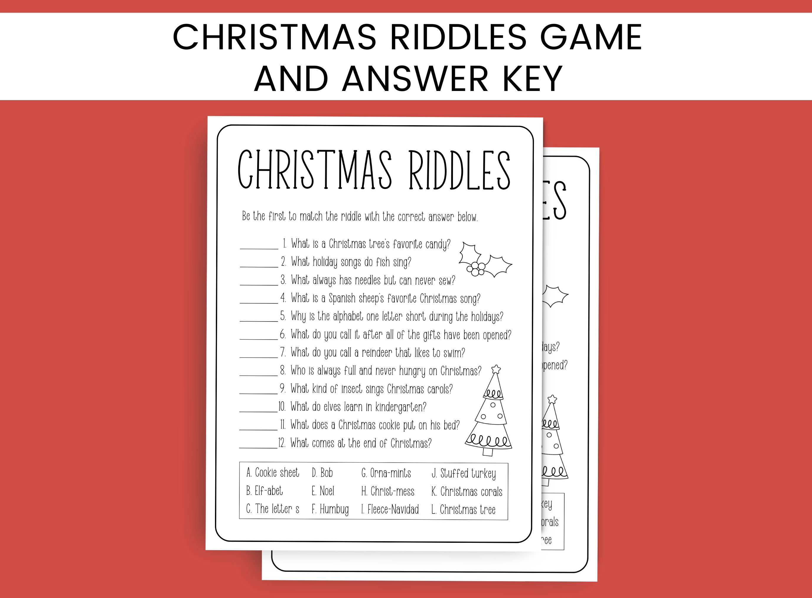 Christmas Riddles With Answers, Riddle Me This, Games for Kids, Games ...