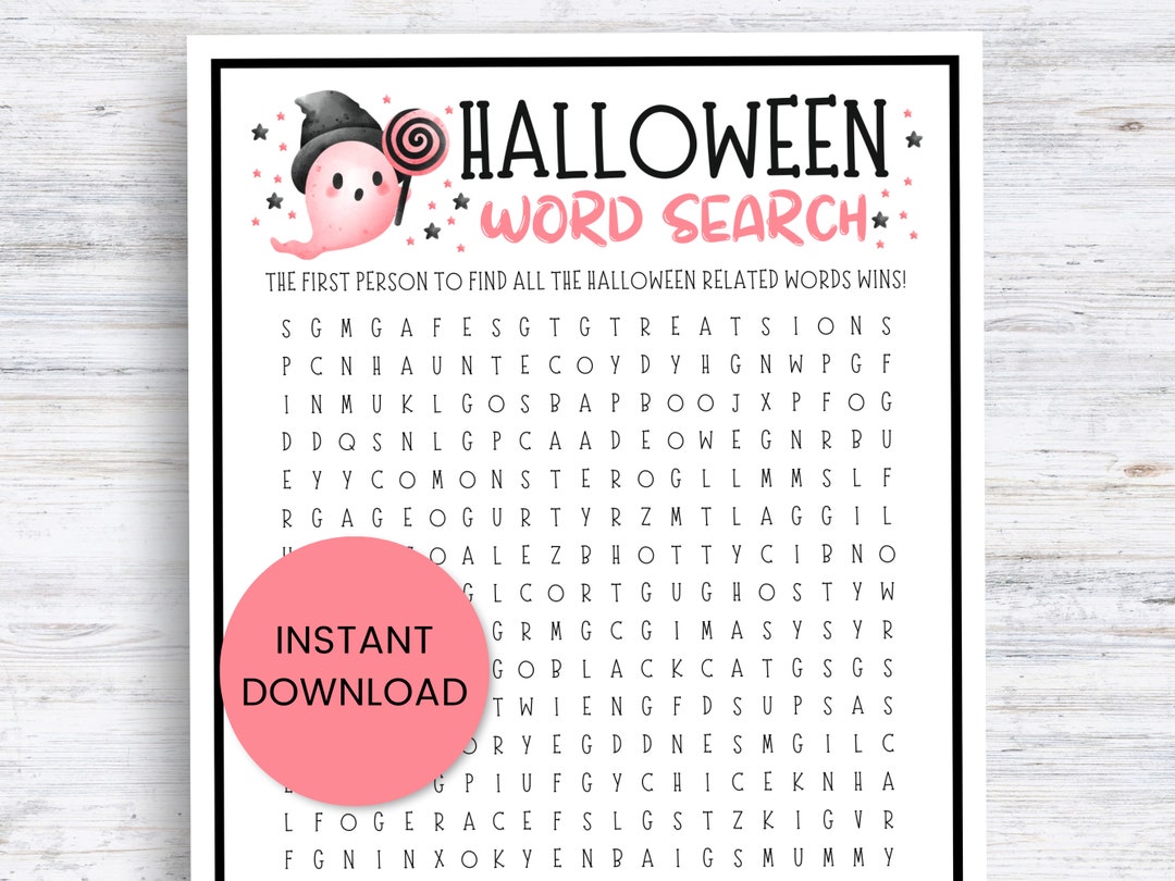 Halloween Word Search Puzzle Printable With Answers, Word Game, Games ...