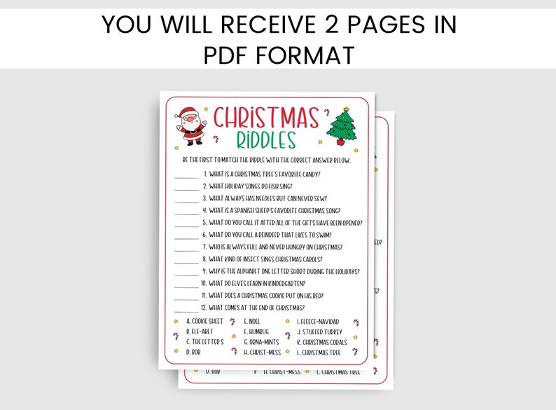 Christmas Riddles With Answers, Riddle Me This, Games for Kids, Games ...