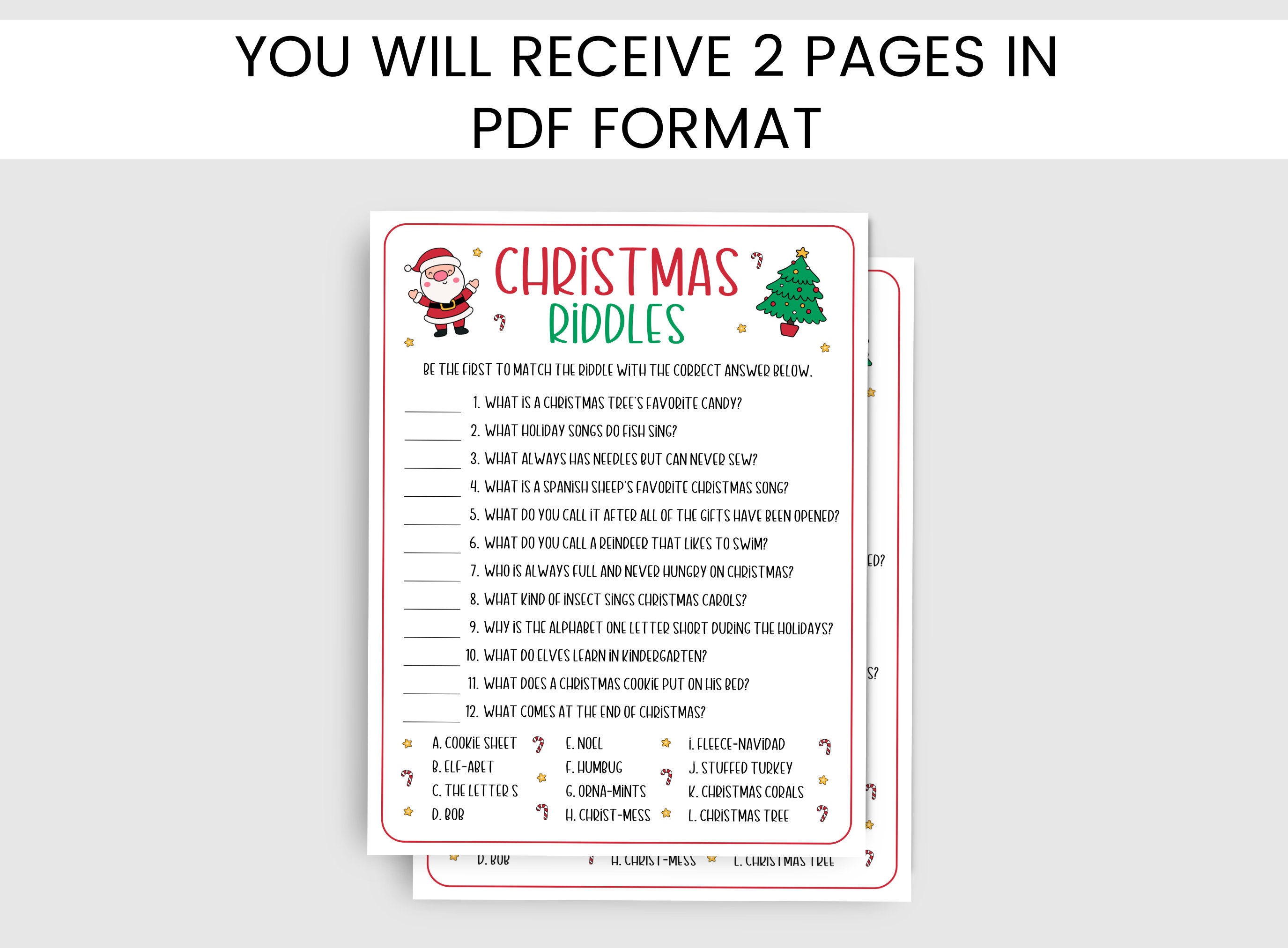 Christmas Riddles With Answers, Riddle Me This, Games for Kids, Games ...