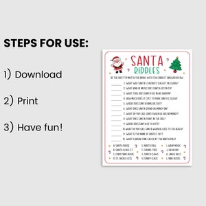 Santa Riddles With Answers, Christmas Riddles, Games for Kids, Games ...