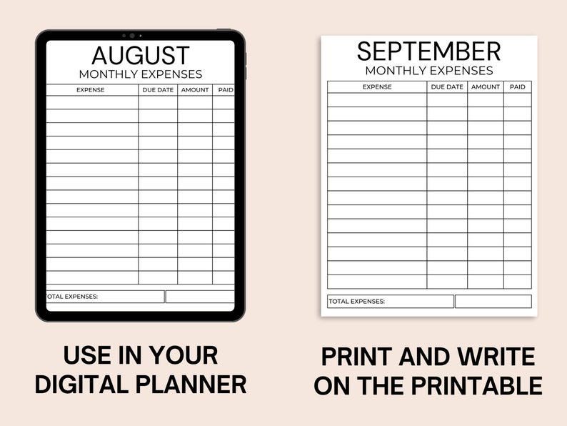 Monthly Expense Tracker Printable, Spending Tracker, Expense Log ...