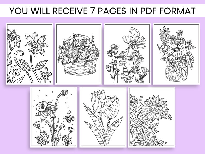 Spring Flowers Coloring Pages, Floral Coloring Pages, Activity Pages ...