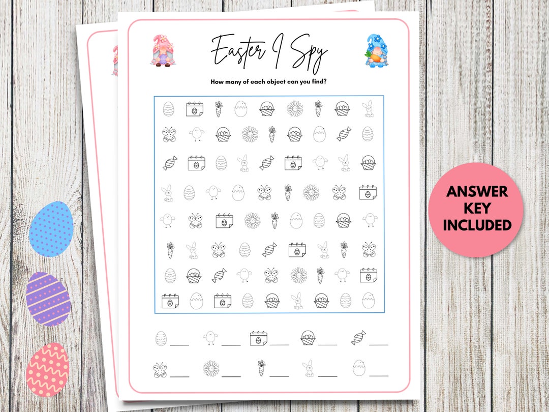 Easter I Spy Game Easter I Spy Printable PDF - Etsy