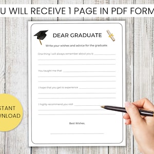 Dear Graduate Wishes and Advice Letter, Wishes for Graduate, Advice for ...