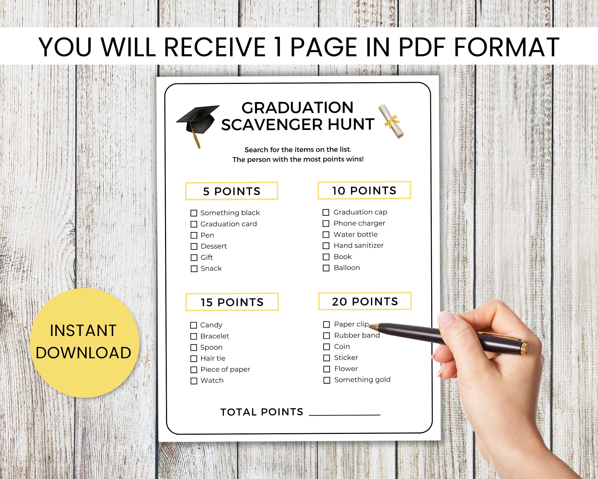 Graduation Scavenger Hunt, Graduation Games, Graduation Party, Group ...