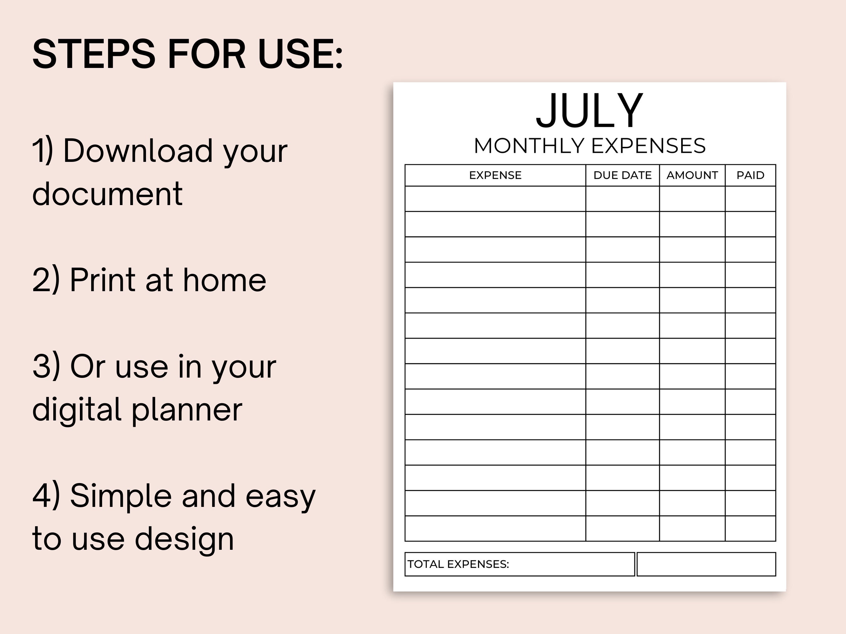 Monthly Expense Tracker Printable, Spending Tracker, Expense Log ...