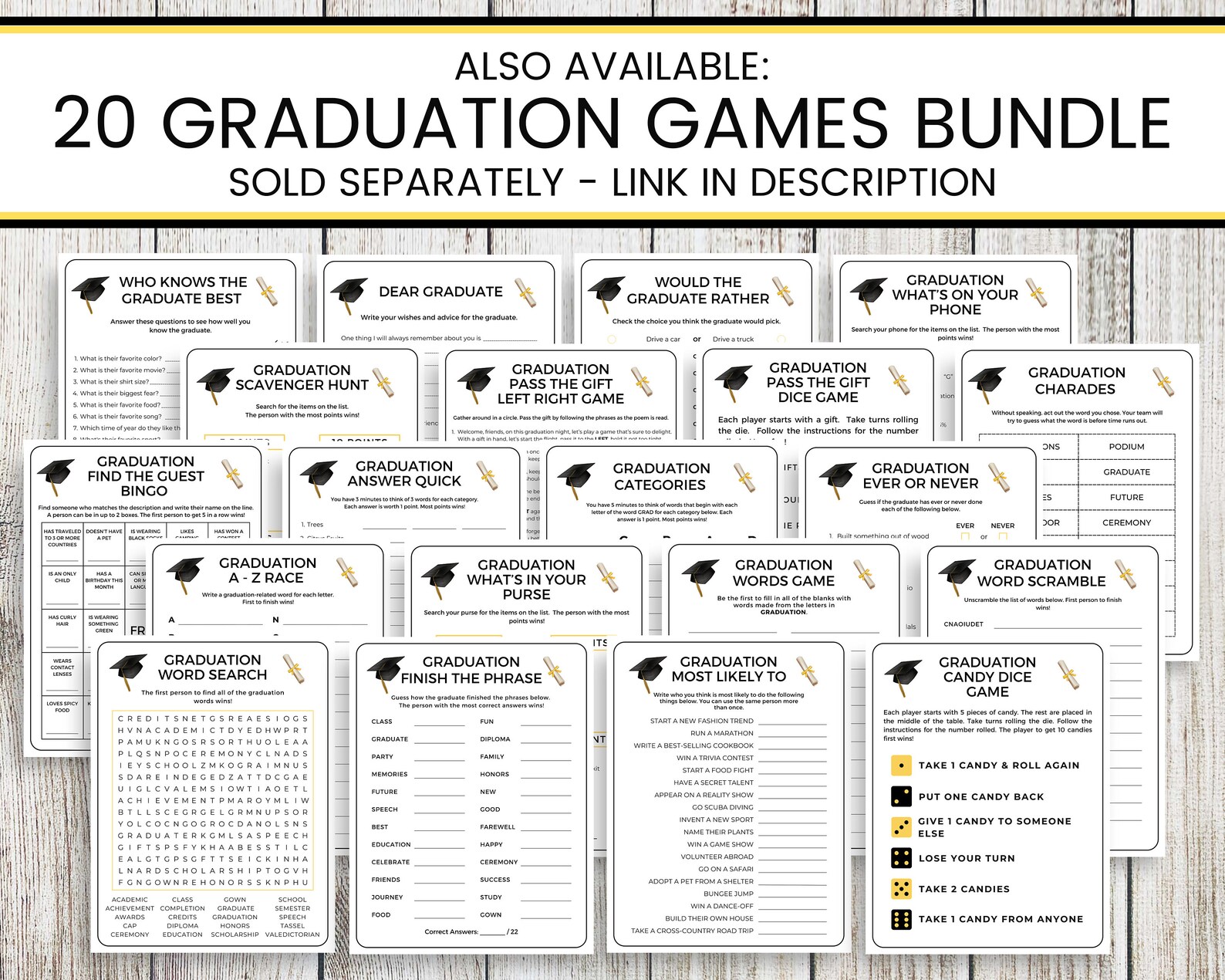Graduation Scavenger Hunt, Graduation Games, Graduation Party, Group ...