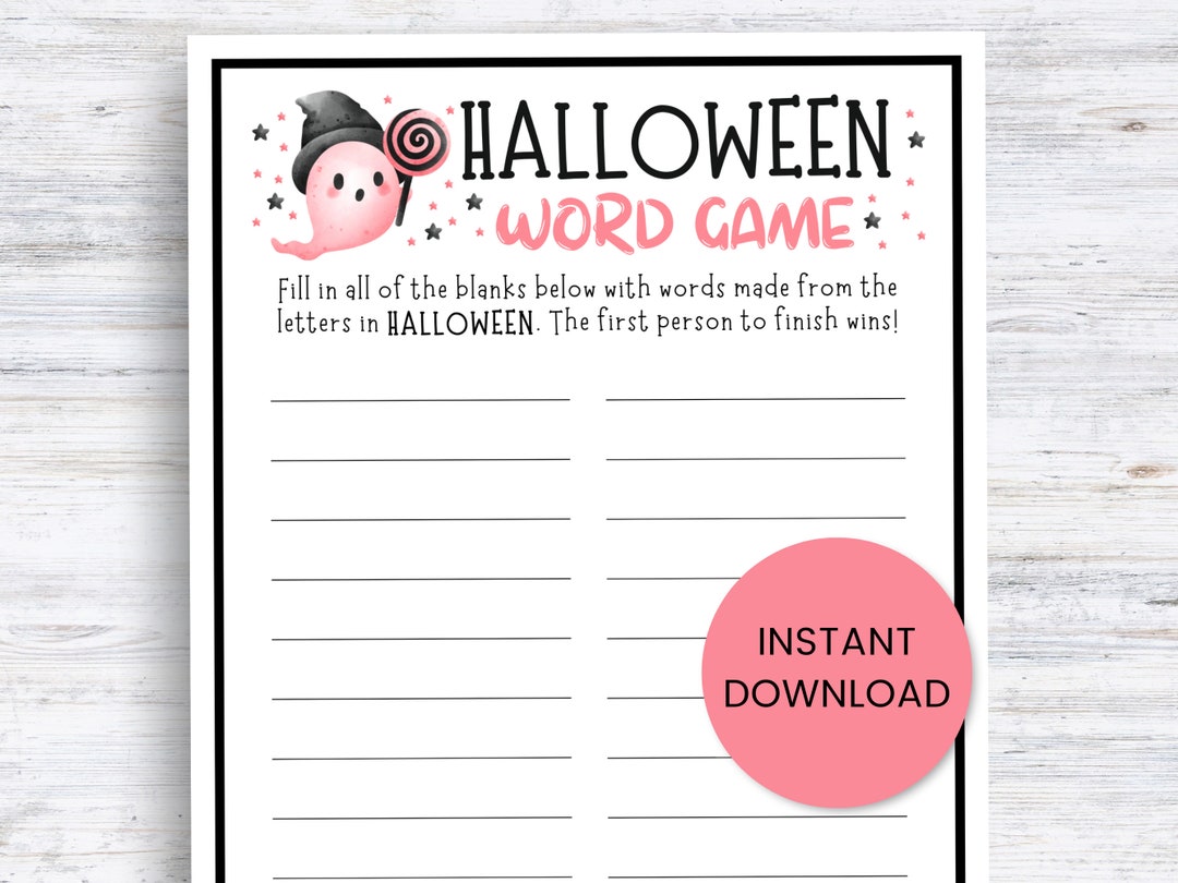 Halloween Word Game, Games for Kids, Game Night, Games for Adults ...