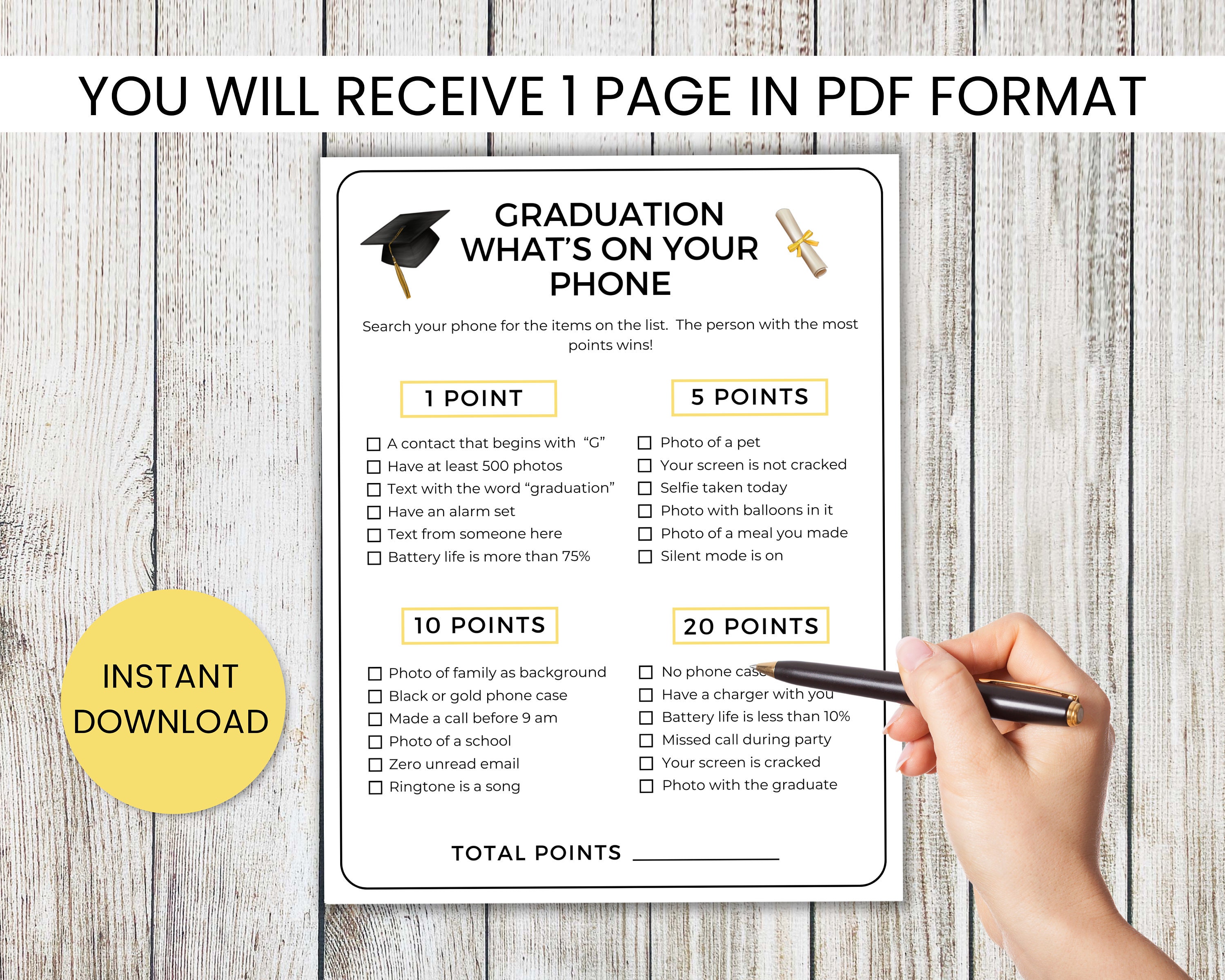 What's on Your Phone Game, Graduation Games, Graduation Party, Group ...