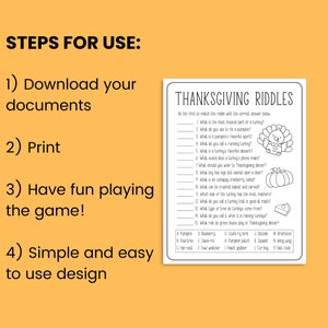 Thanksgiving Riddles With Answers, Riddle Me This, Game for Kids, Game ...