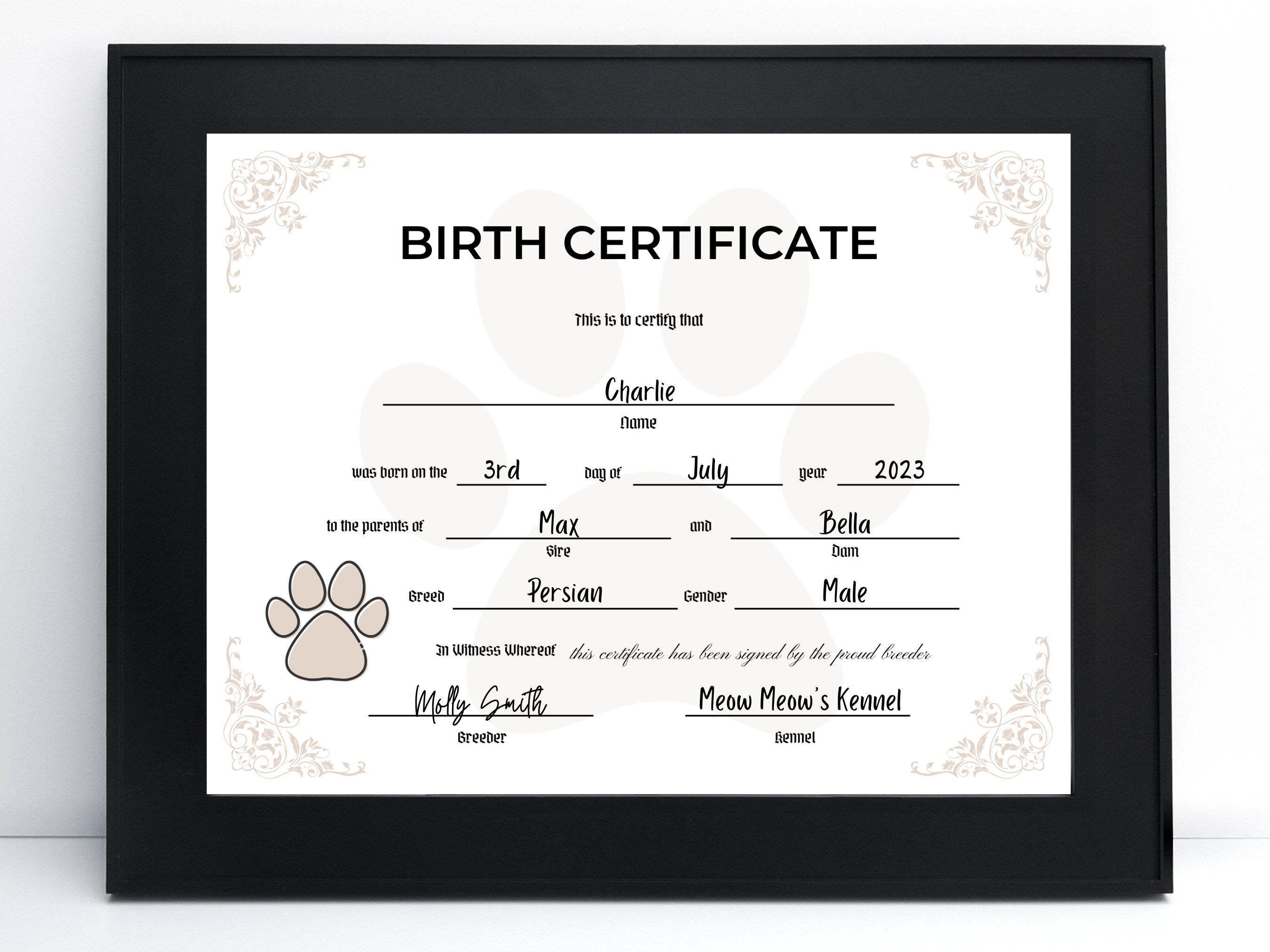 Cat Breeder Forms, Breeder Kitten Pack, Cat Breeder Records, Printable ...