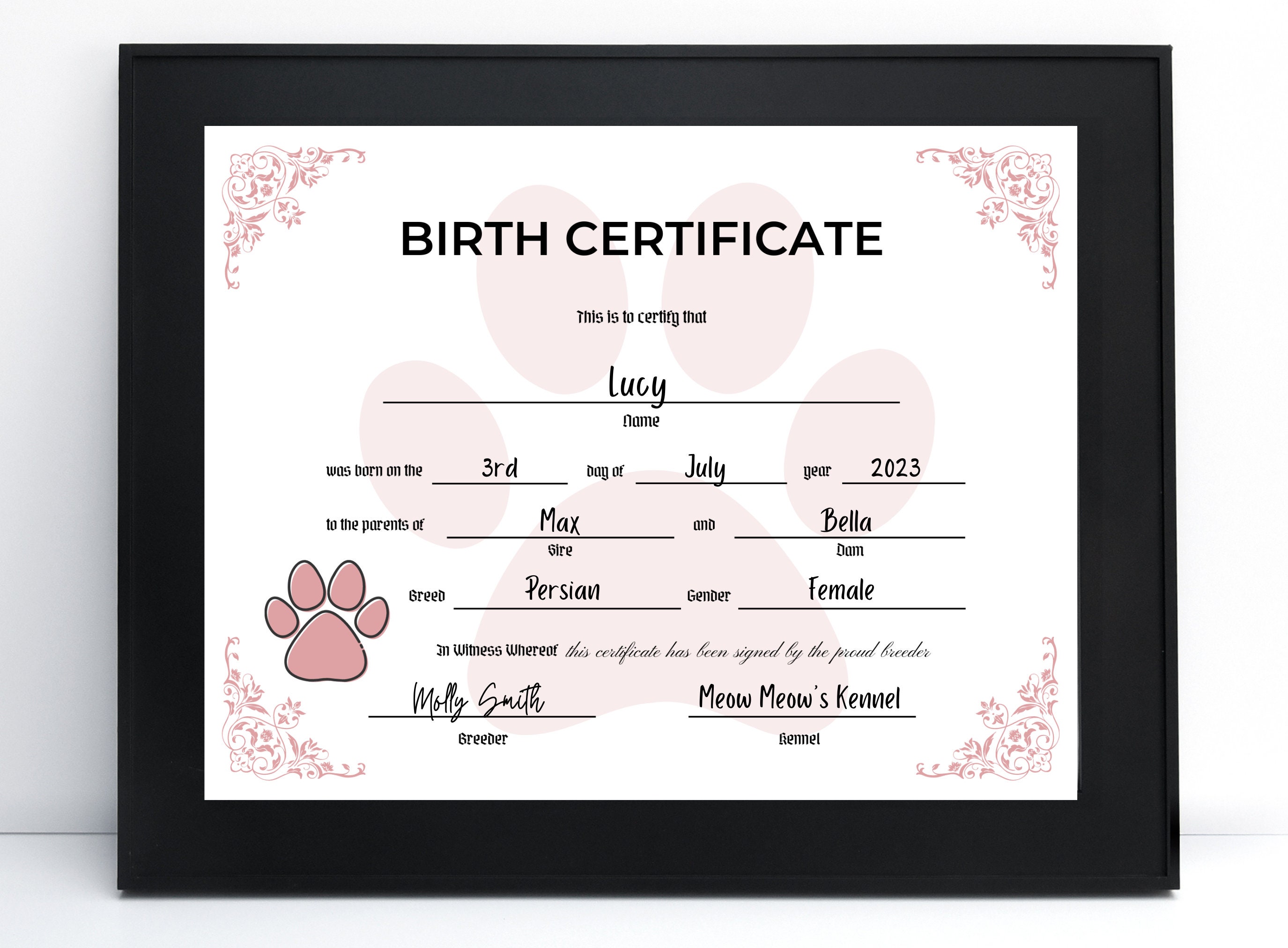 Cat Breeder Forms, Breeder Kitten Pack, Cat Breeder Records, Printable ...