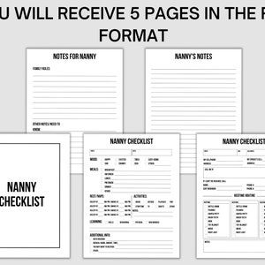 Nanny Checklist Printable PDF, Nanny Notes, Family Rules, Checklist for ...