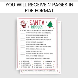 Santa Riddles With Answers, Christmas Riddles, Games for Kids, Games ...