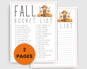 Autumn Bucket List Printable, Fall Bucket List, Fall Activities, Family Fall Bucket List, Fall ...