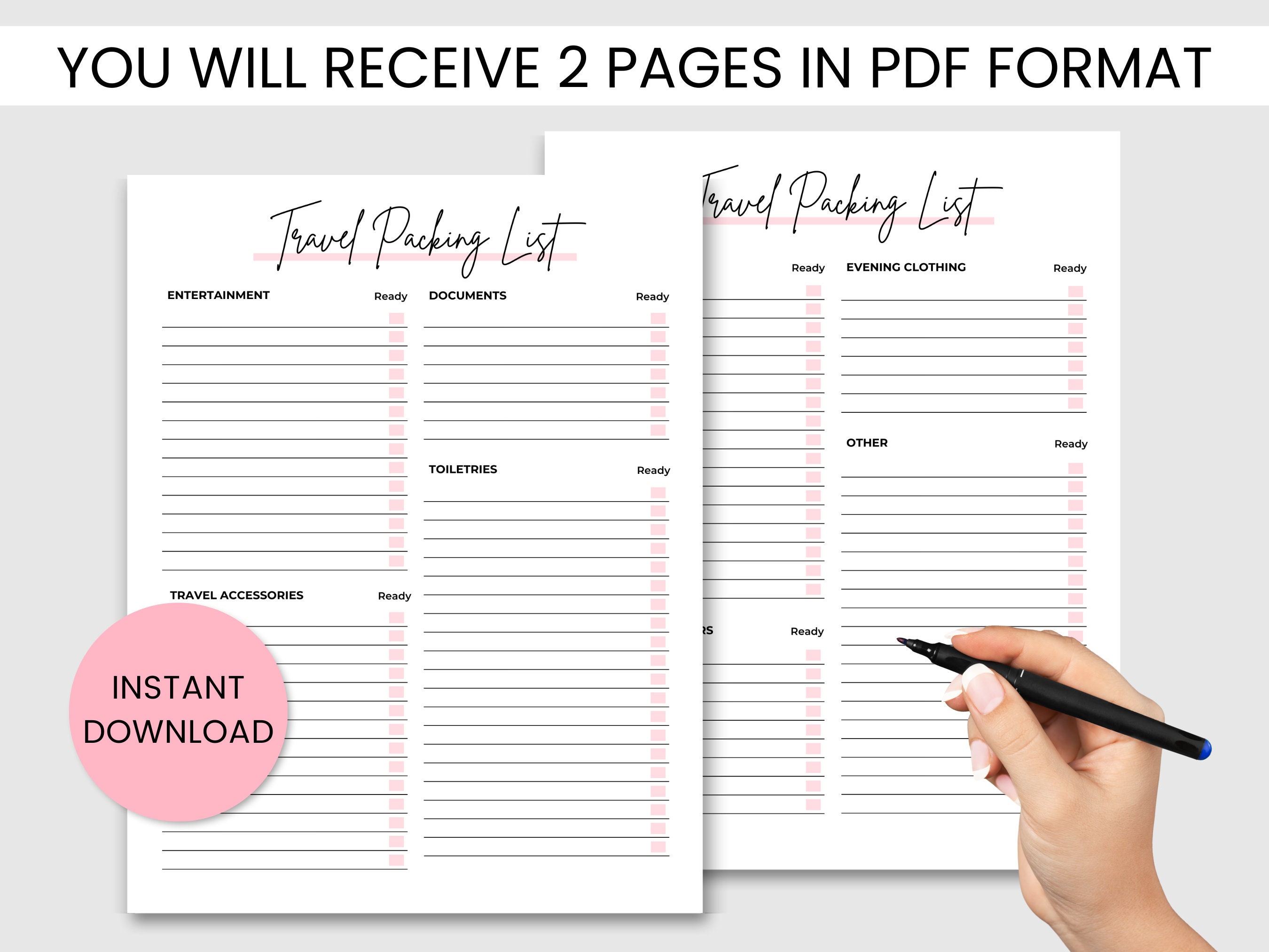 Travel Packing List Printable, Packing Checklist, Cruise Packing List ...