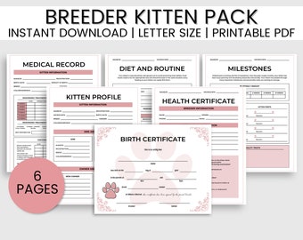 Breeder Puppy Pack, Dog Breeder Forms, Dog Breeder Records, Printable ...
