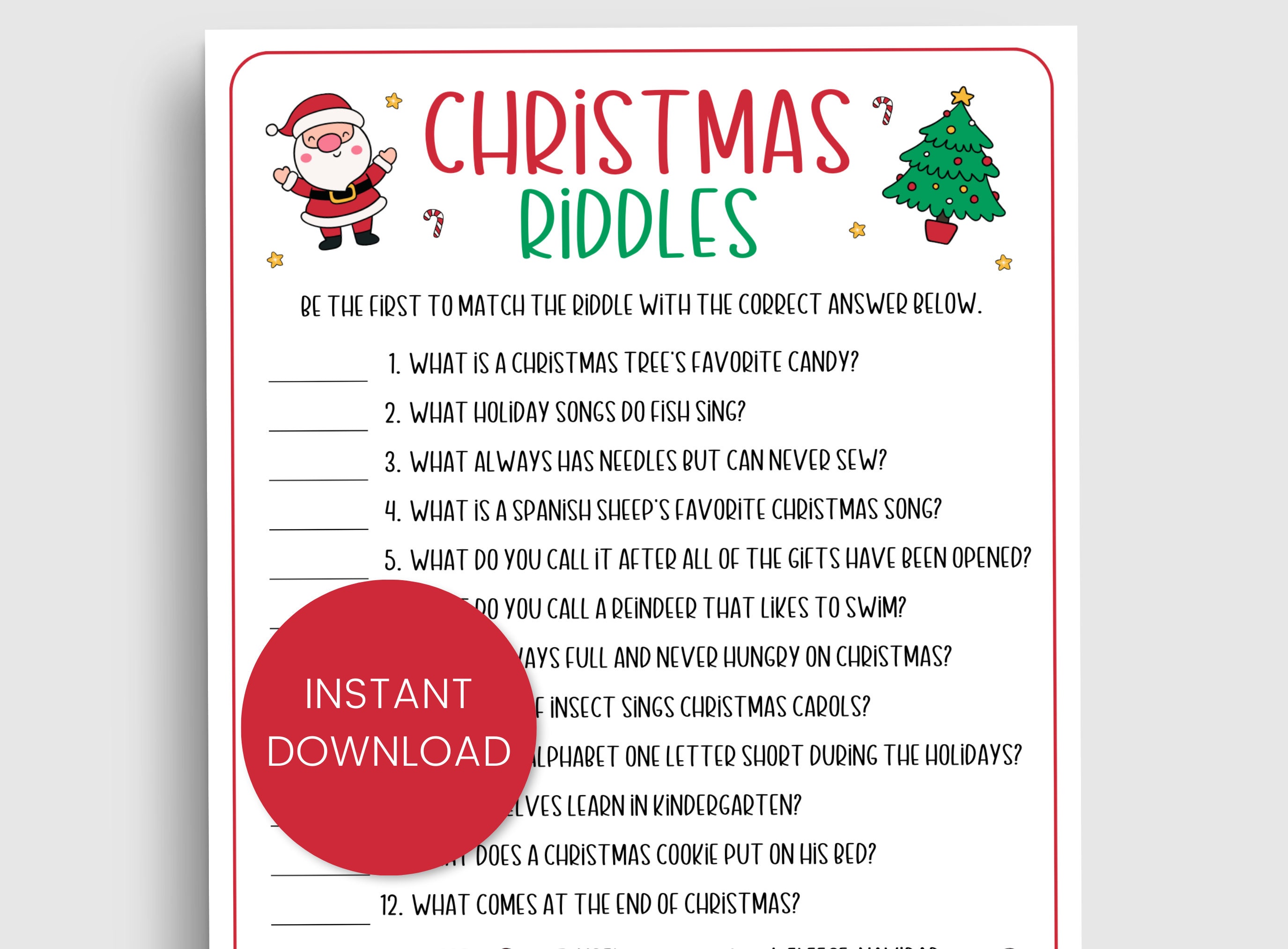 Christmas Riddles With Answers, Riddle Me This, Games for Kids, Games ...