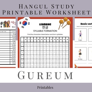Korean Language Alphabet Hangul Study Printable Workbook - Etsy