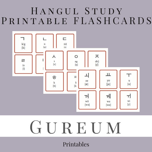 Korean Hangul Flash Card - Etsy UK