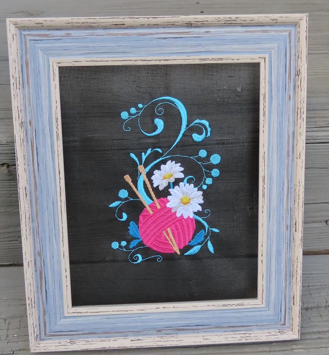 Embroidered Framed Screen Art - Etsy