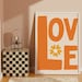 Retro Love Print, Word Art Graphic Poster, Bold Typography, Inspire ...