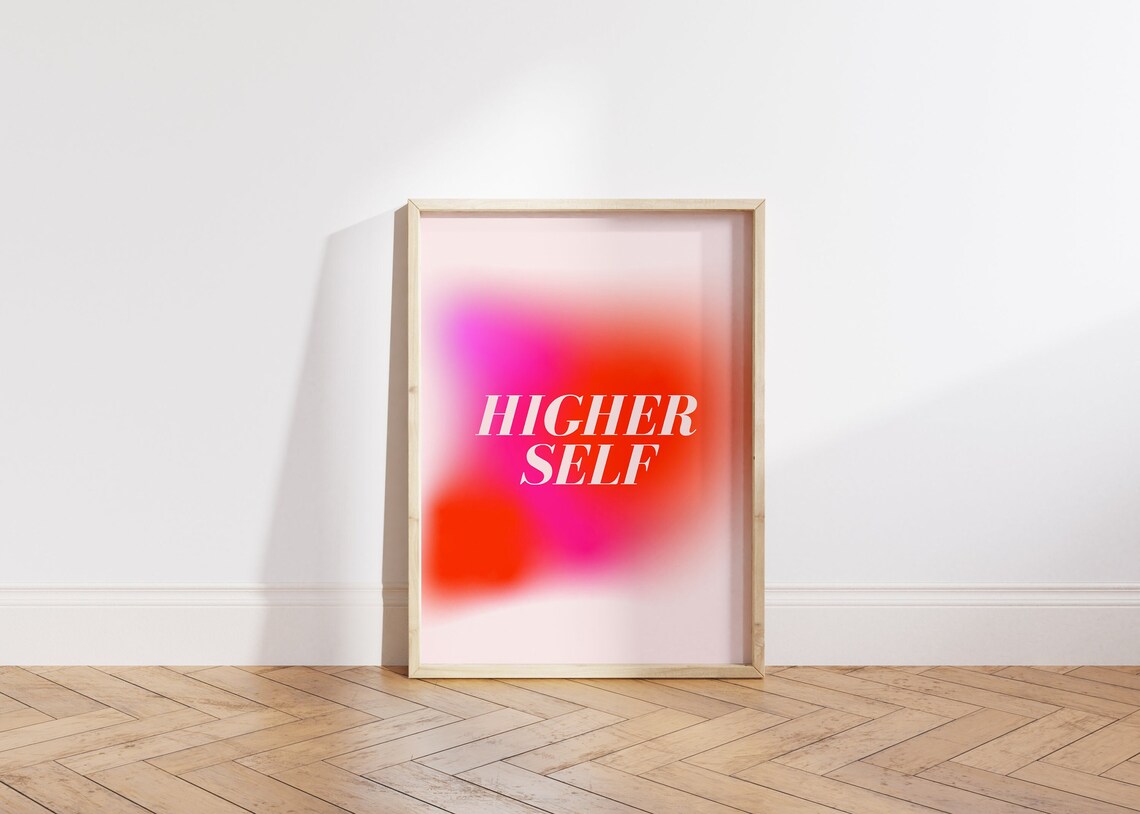 Higher Self Aura Poster, Quote Aura Wall Art, Red Aura Poster, Positive ...