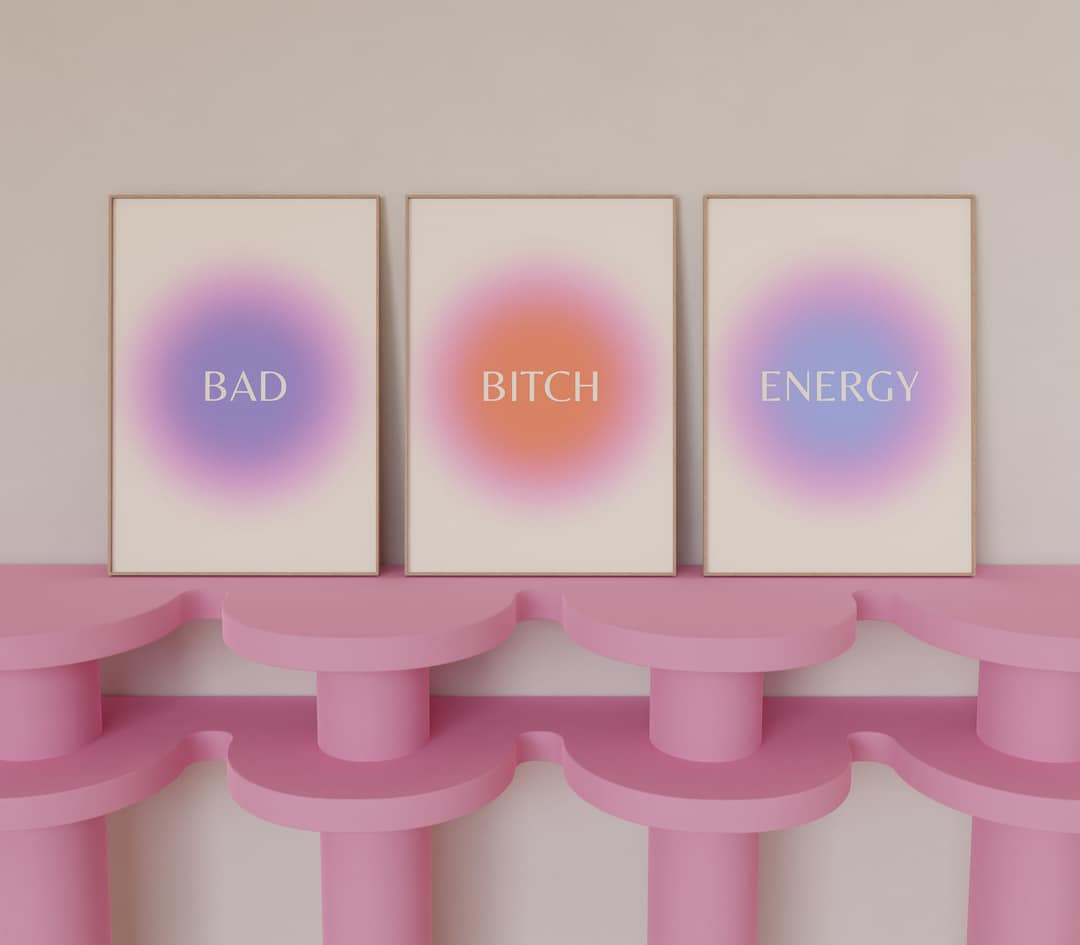 Bad Bitch Energy Aura Poster Set, Set of 3 Positive Aura, Colorful Aura ...