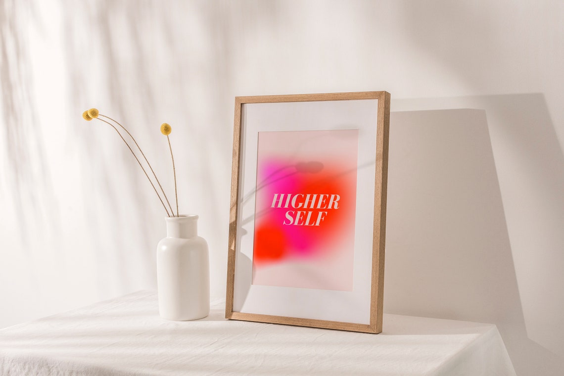 Higher Self Aura Poster, Quote Aura Wall Art, Red Aura Poster, Positive ...
