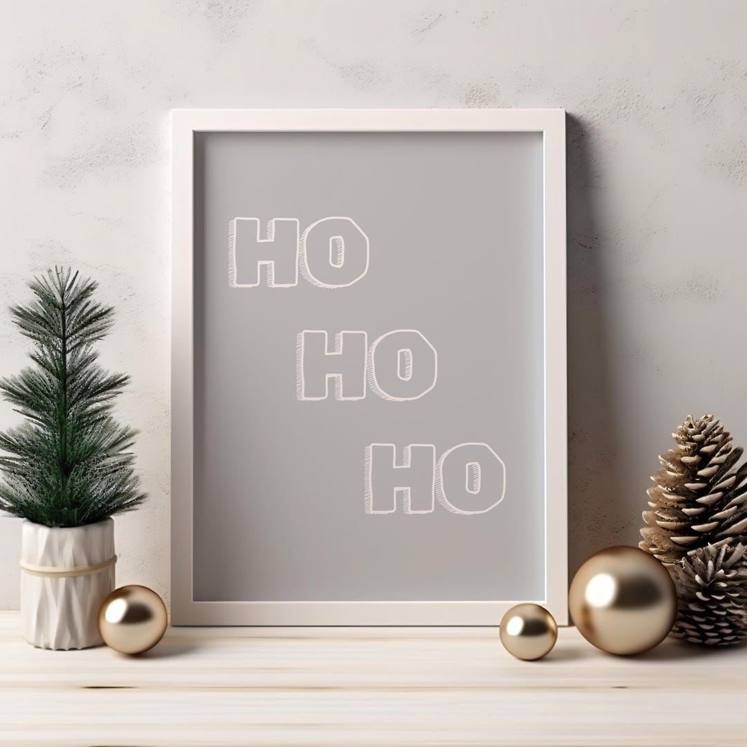 Instant Download, Ho Ho Ho Quote, Holiday Print, Christmas Decoration ...