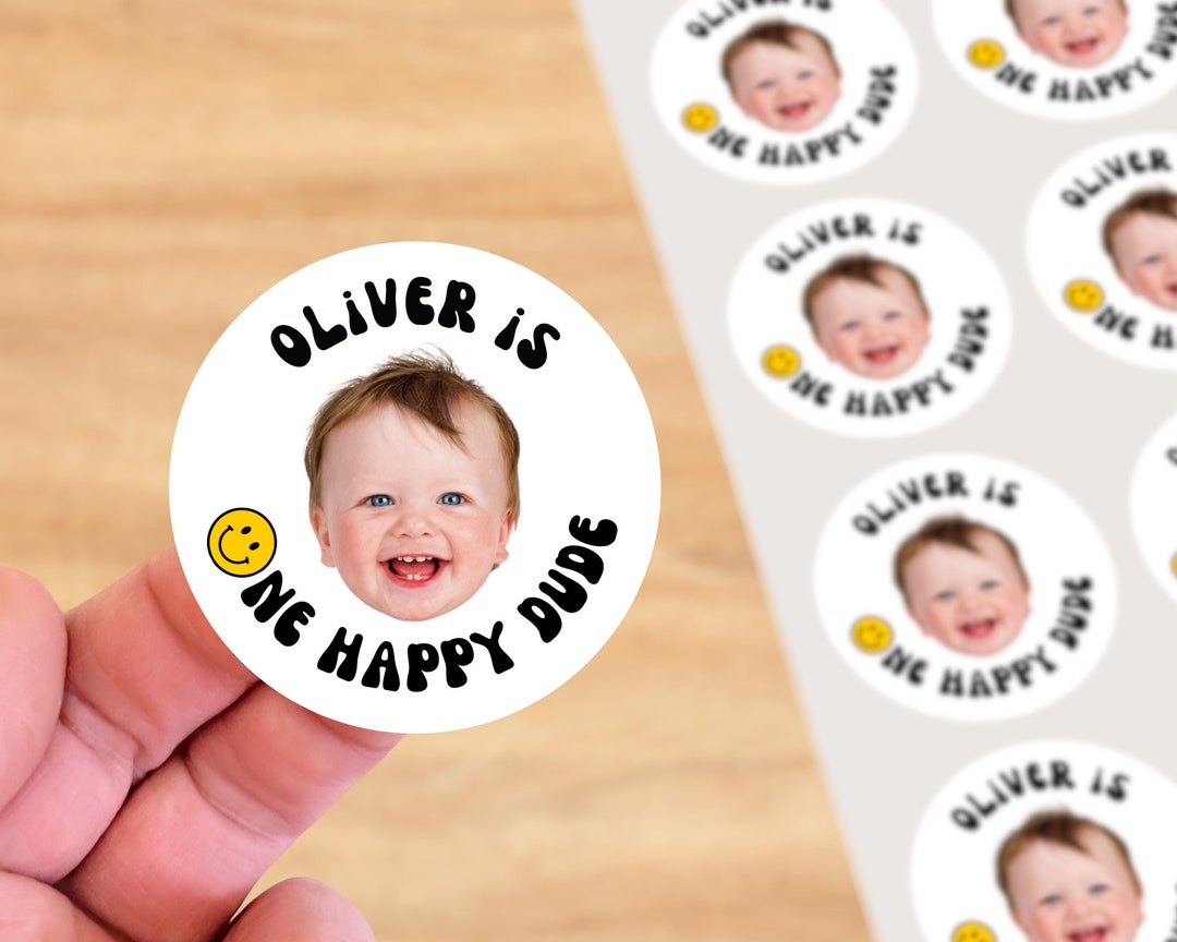 One Happy Dude Birthday, Custom First Birthday Stickers, Personalized ...