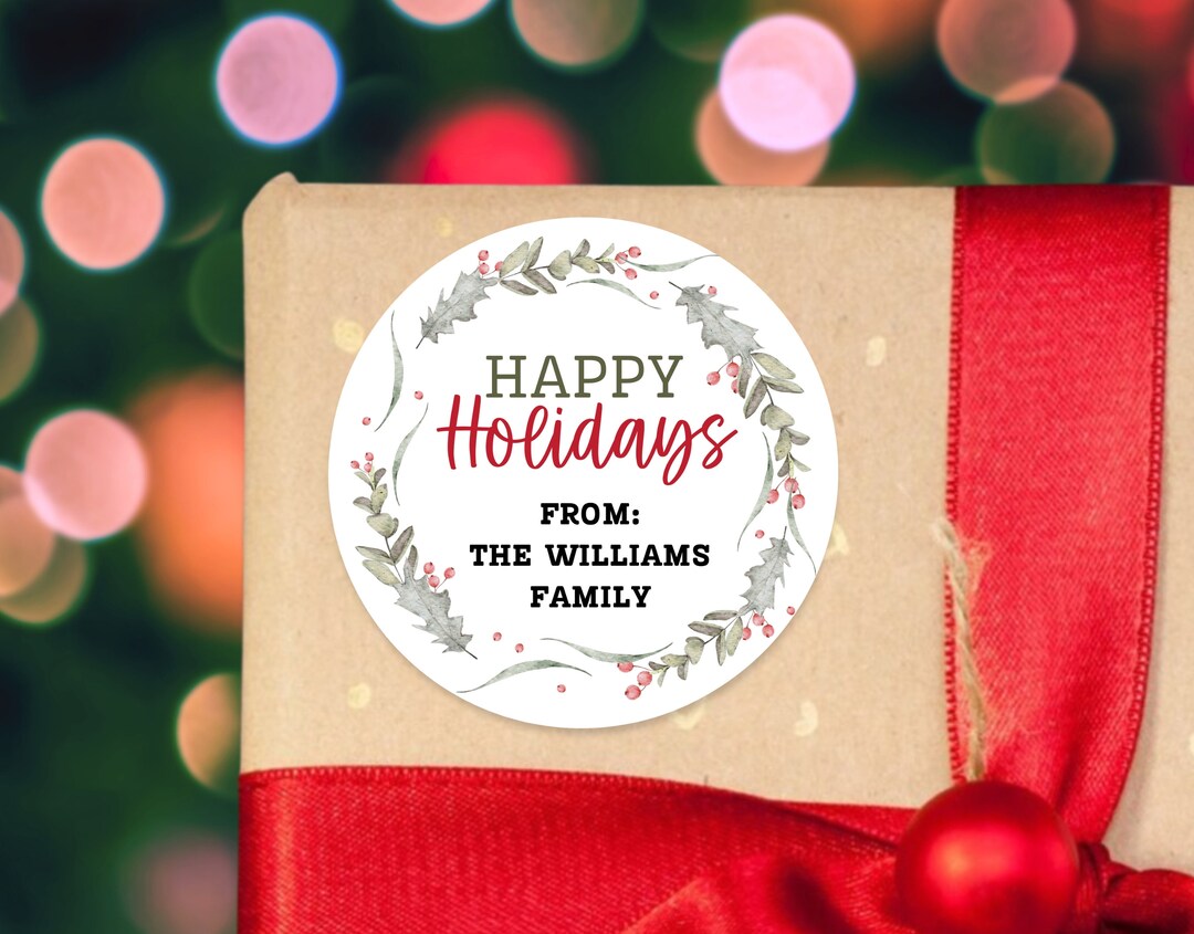 Custom Christmas Labels, Personalized Holiday Gift Labels, Happy ...