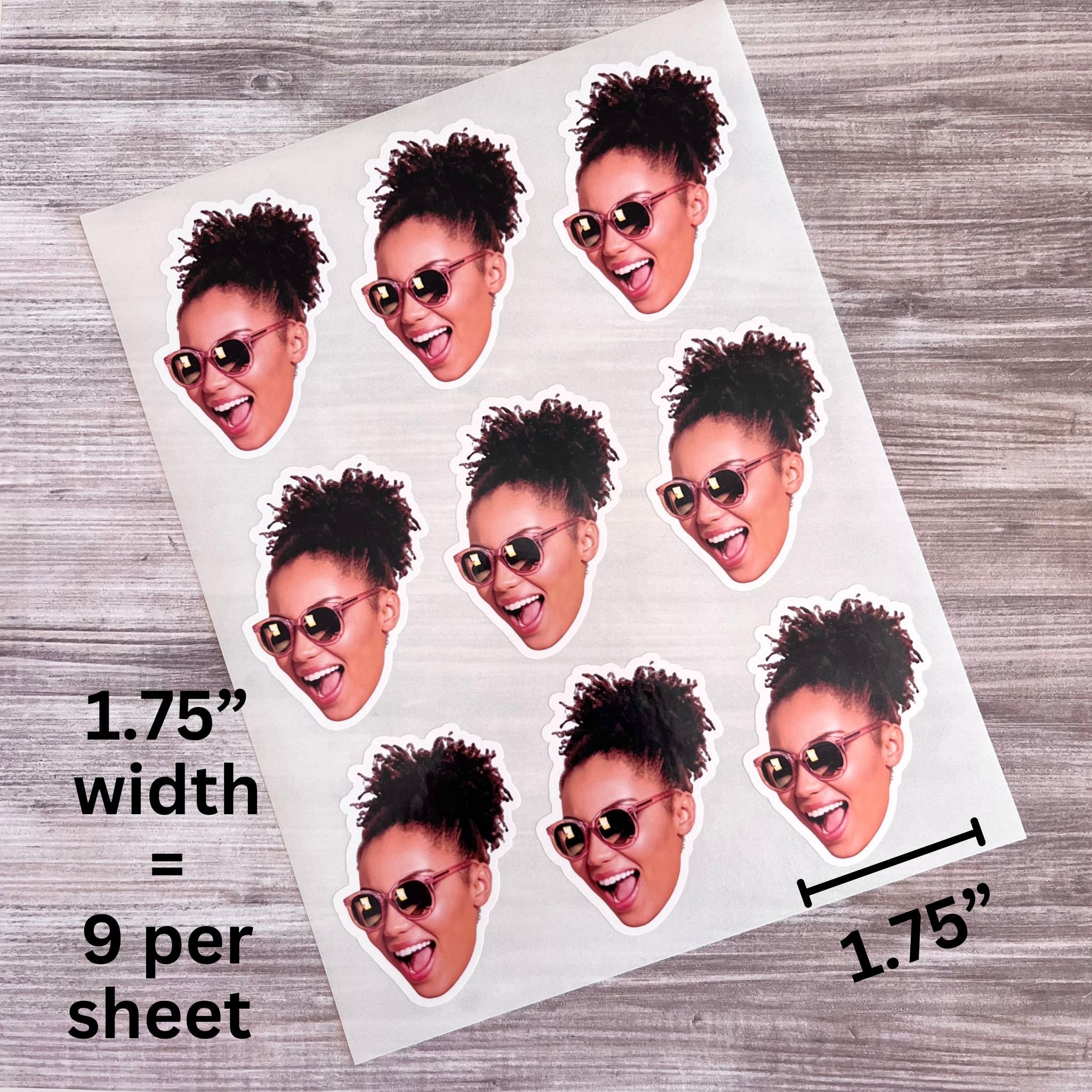 Custom Photo Sticker Sheet, 1” Personalized Face Stickers, Fun Novelty ...