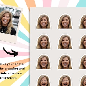 Custom Photo Sticker Sheet, 1” Personalized Face Stickers, Fun Novelty ...