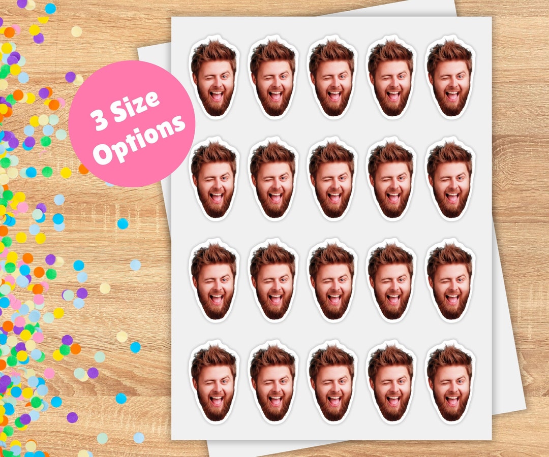 Custom Birthday Stickers With Face, Custom Photo Sticker Sheet, Fun ...