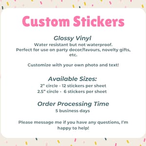 First Birthday Personalized Face Stickers Round, Pink Flowers 1st ...