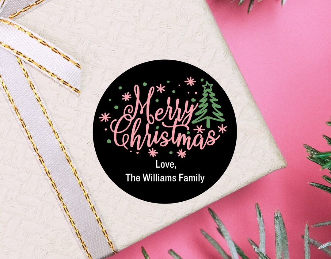 Custom Christmas Labels, Personalized Holiday Gift Labels, Merry ...