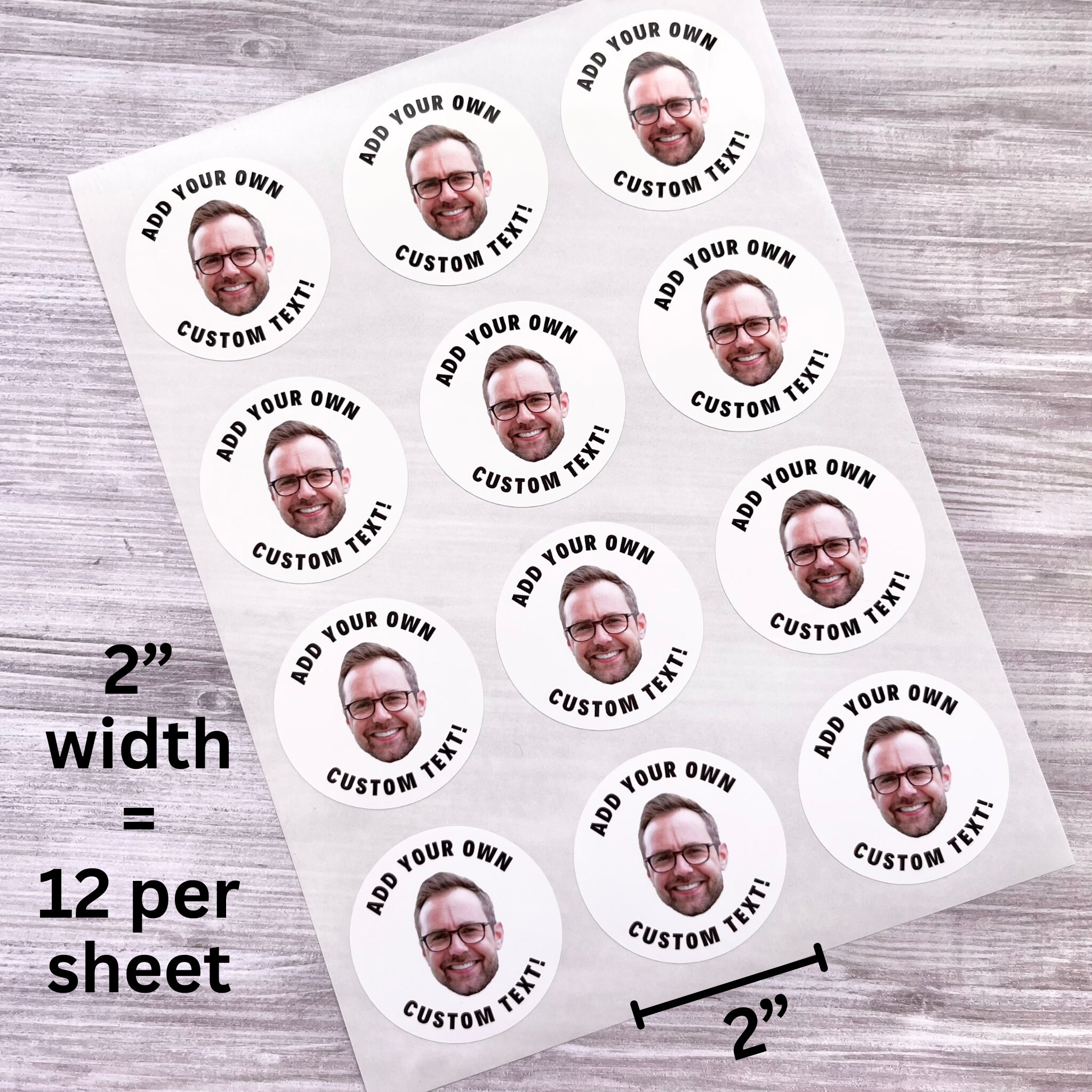 Custom Photo Stickers Birthday Party Favours, Custom Face Stickers ...