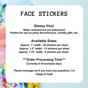 Custom Photo Sticker Sheet, 1 Personalized Face Stickers, Fun Novelty ...