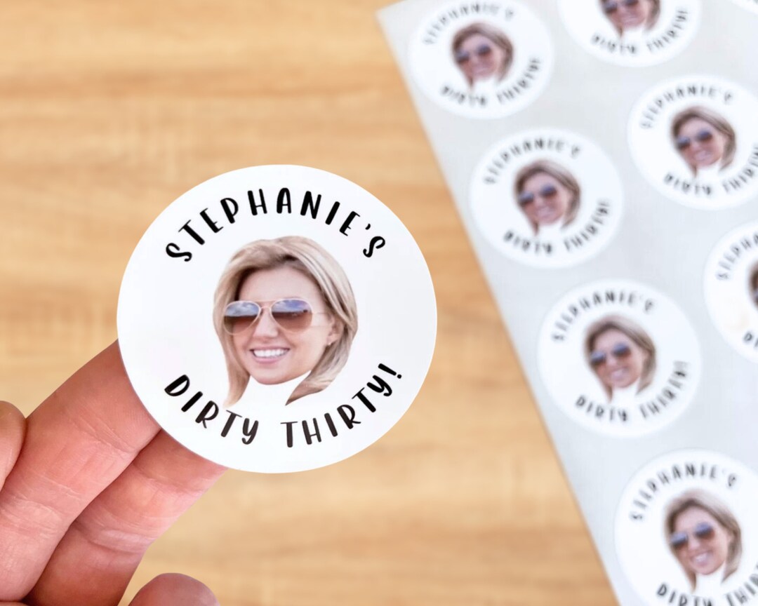 Custom Photo Stickers Circle Personalized Face Stickers Birthday Party ...